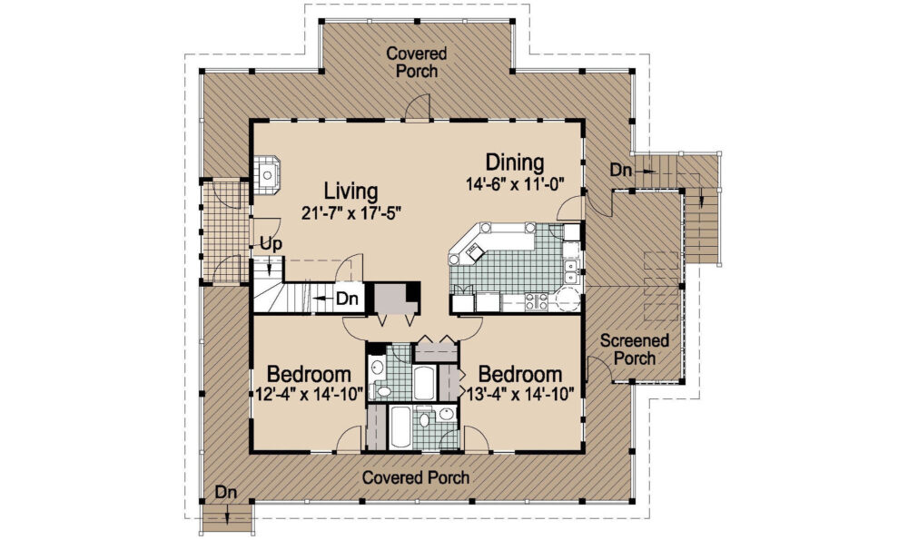 Mountain Cottage Basement House Plan | Southern Cottages